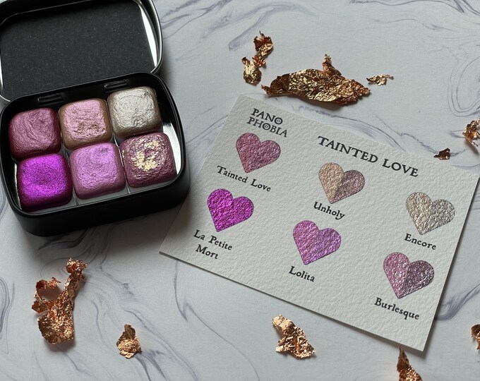 Tainted Love Romantic Handmade Shimmer Watercolor Palette, Gift for ...