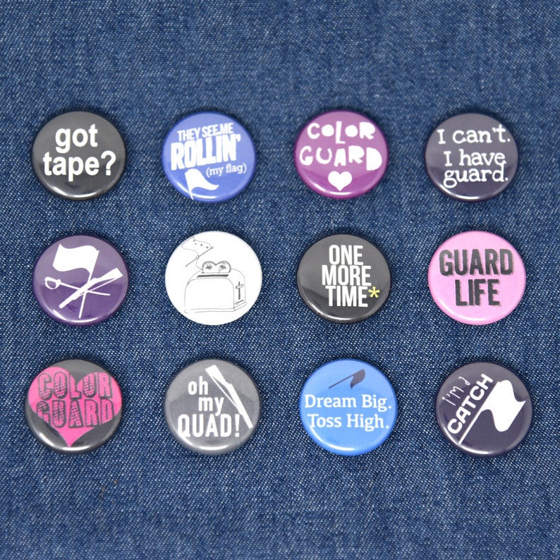 Set of 12 Color Guard 1-inch Buttons or Magnets - Etsy