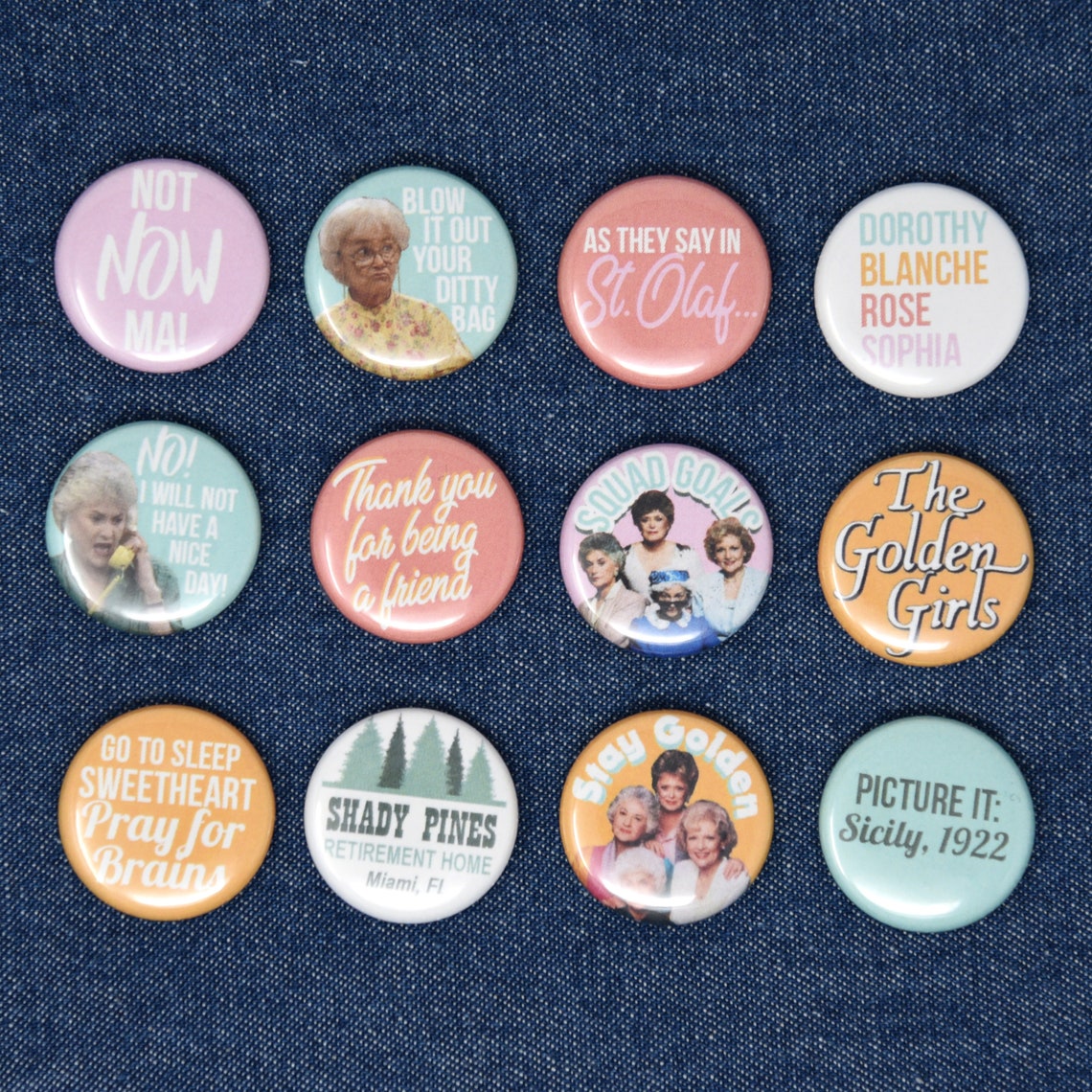 Golden Girls Quotes Set of 12 1-inch Buttons or Magnets - Etsy