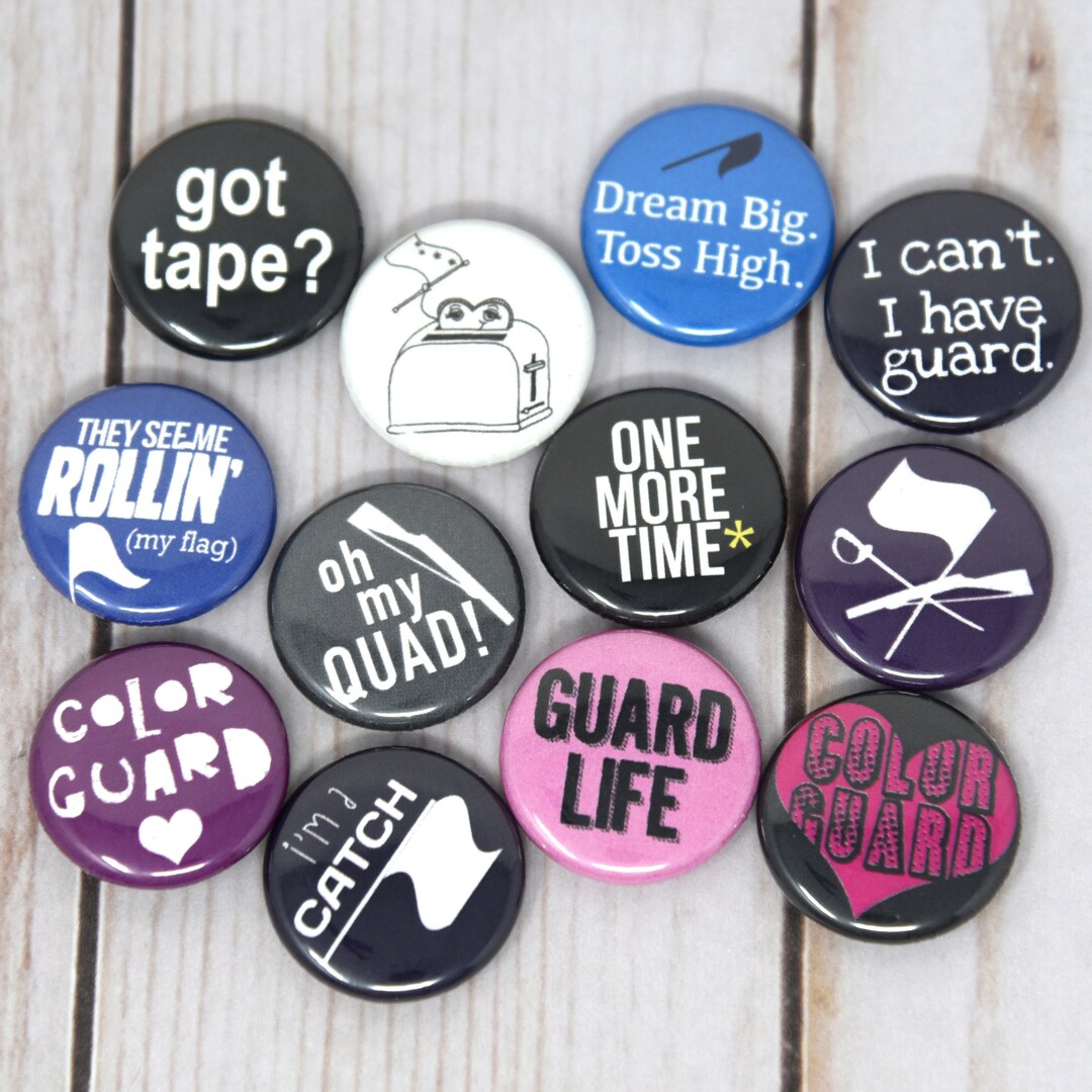 Set of 12 Color Guard 1-inch Buttons or Magnets - Etsy