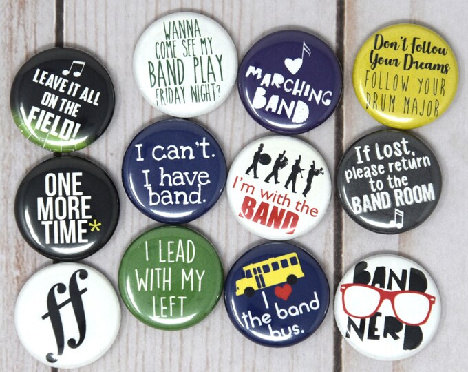 Set of 12 Marching Band 1-inch Buttons or Magnets - Etsy