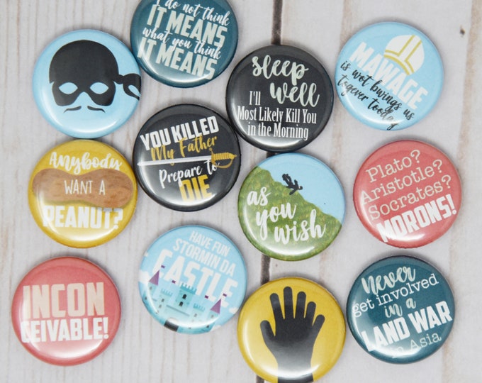 Princess Bride Quotes, Set of 12 1-inch Buttons or Magnets - Etsy