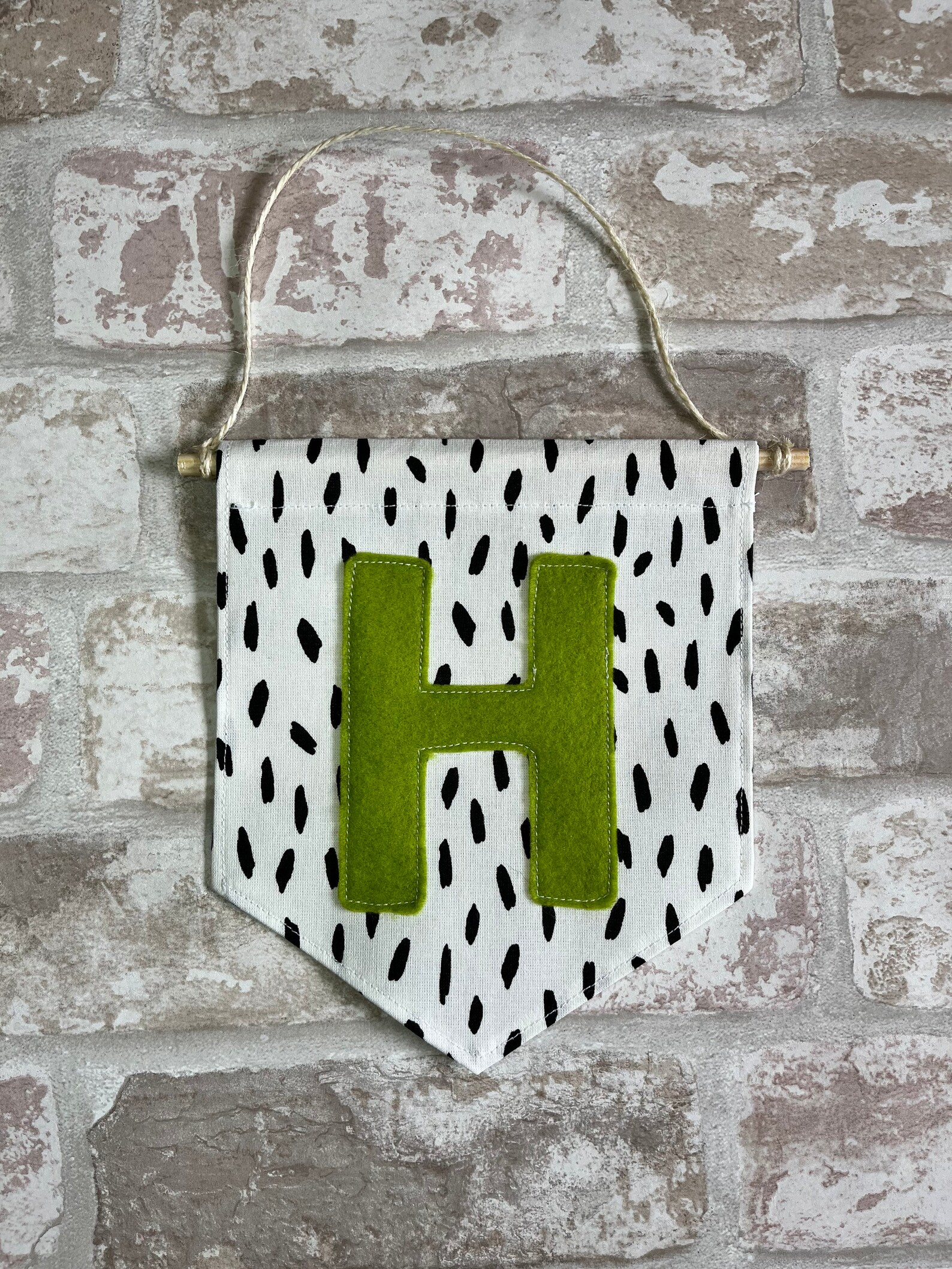 Wall Hanging Pennant Flag With Initial Detail. | Etsy UK