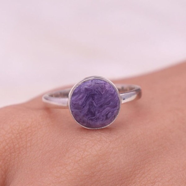 Charoite Ring - Etsy