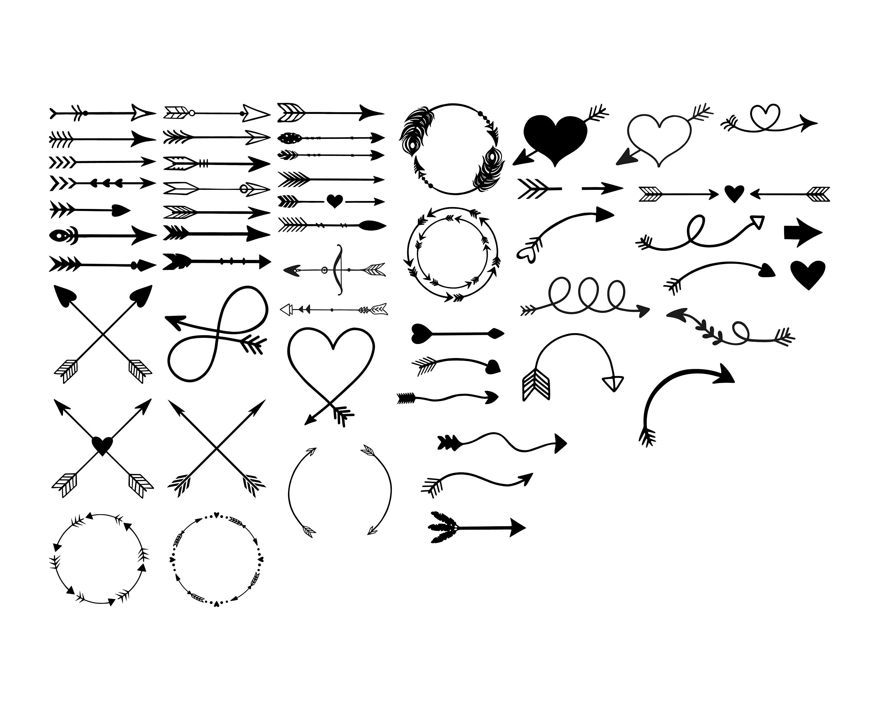 Arrows SVG Bundle, Arrow SVG PNG, Hand Drawn Arrows Svg,arrow Clipart ...