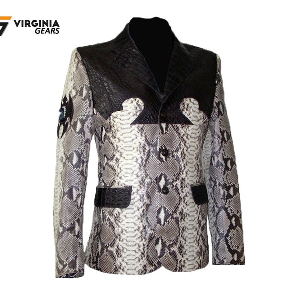 Snake Skin Leather Jacket - Etsy