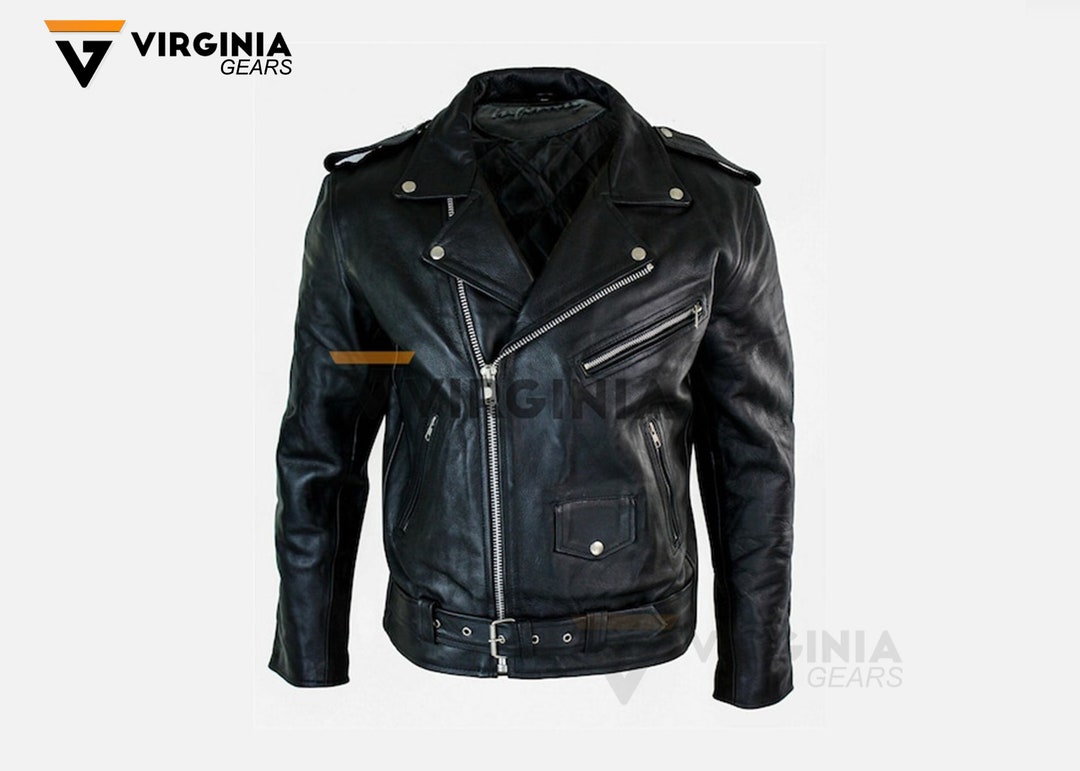 Mens Real Leather Brando Jacket Marlon Biker Perfecto Handmade - Etsy