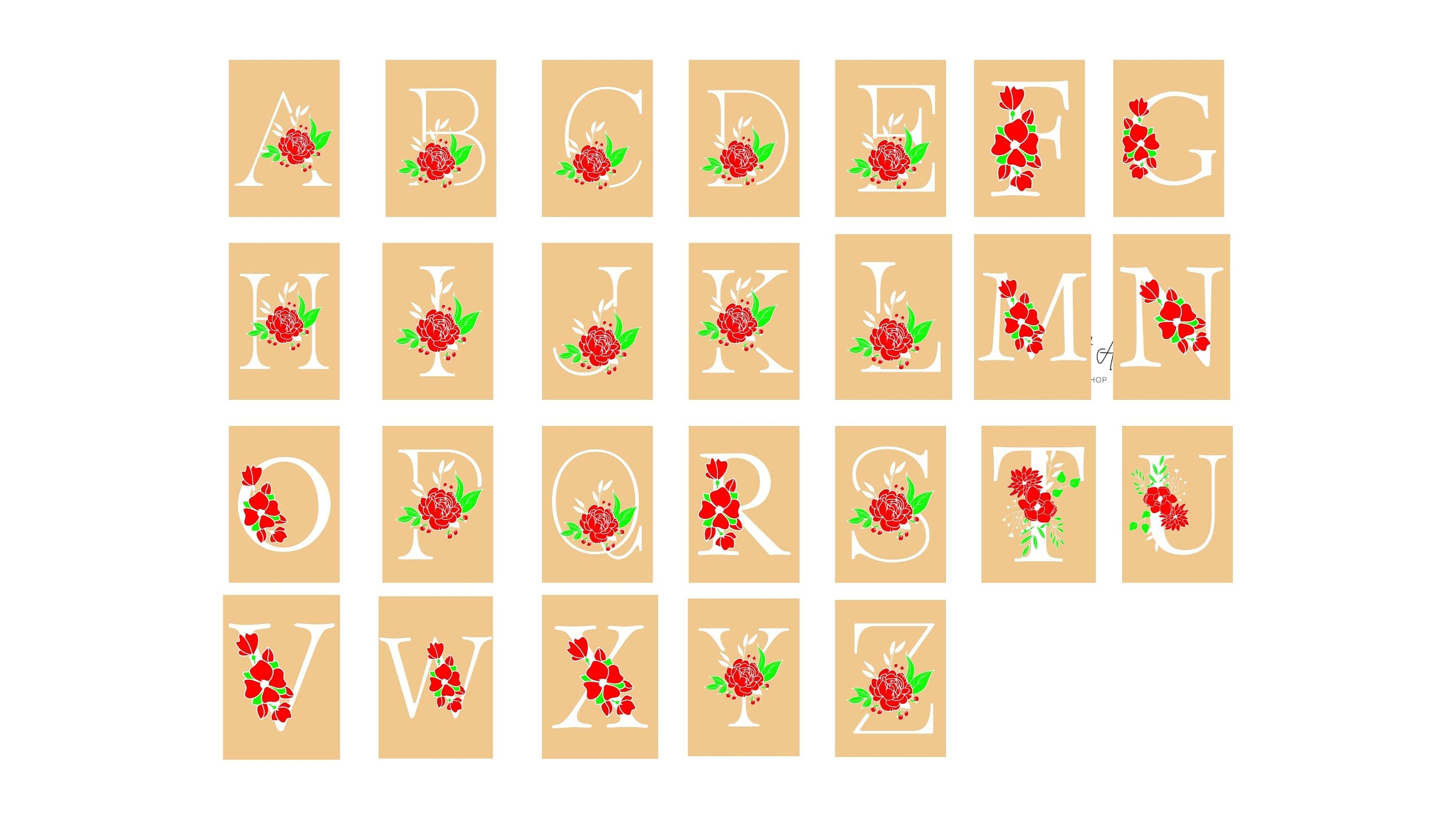 Printable Uppercase Letters. Printable Alphabet. 26 Pages. - Etsy