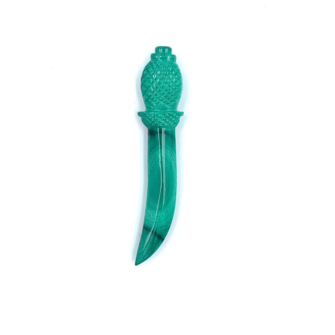 Natural Malachite Sword: Carved Gemstone Pendant for Jewelry Making - Etsy