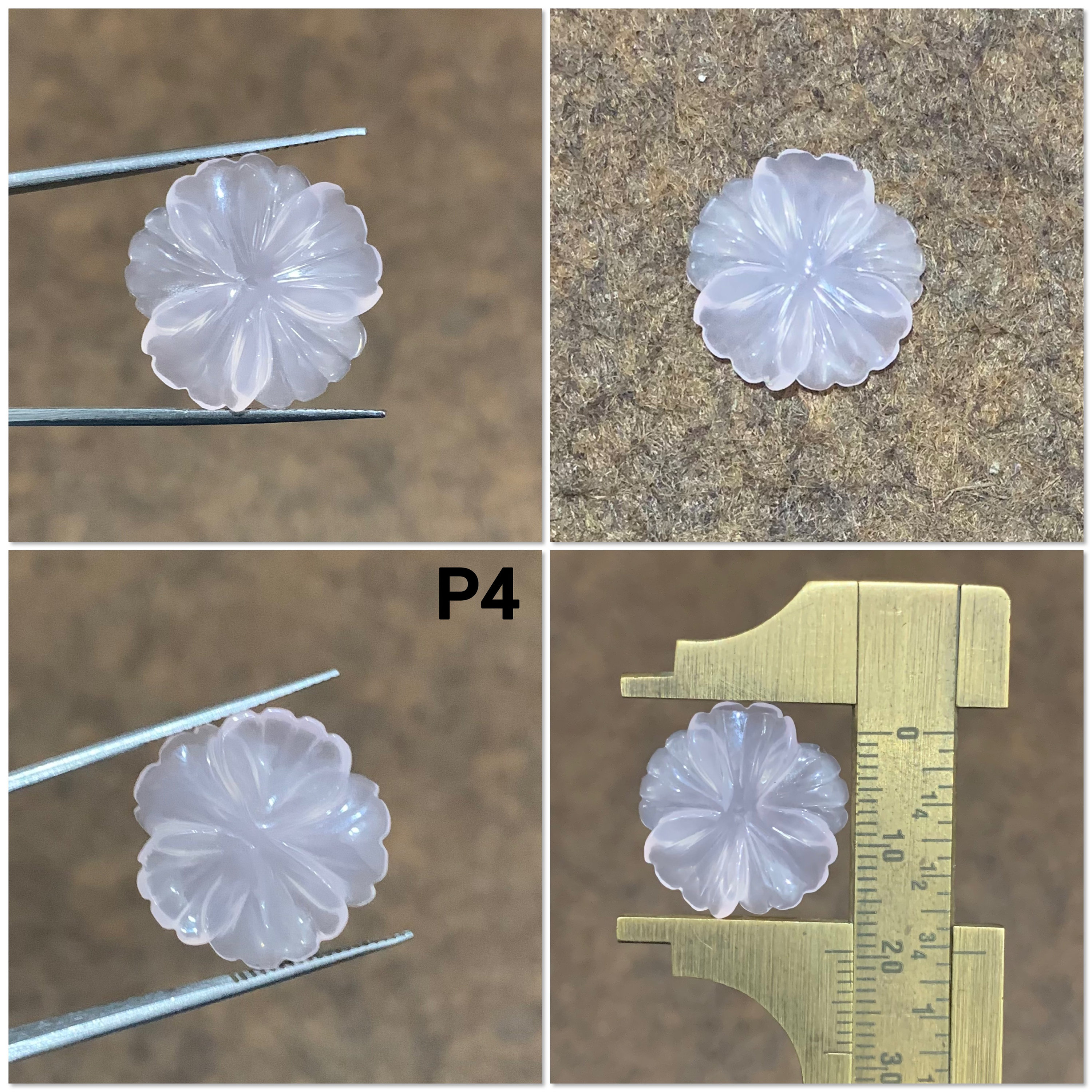 100% Natural Rose Quartz Flower Shape Carved Gemstone Flower - Etsy