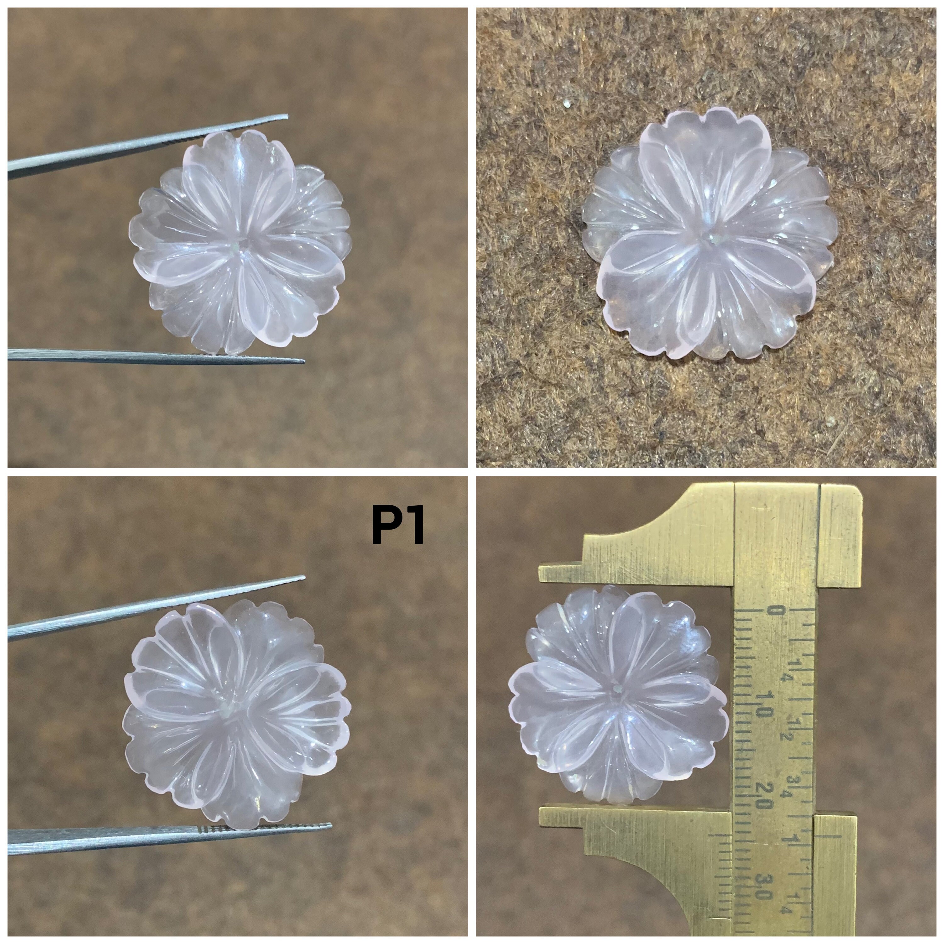 100% Natural Rose Quartz Flower Shape Carved Gemstone Flower - Etsy