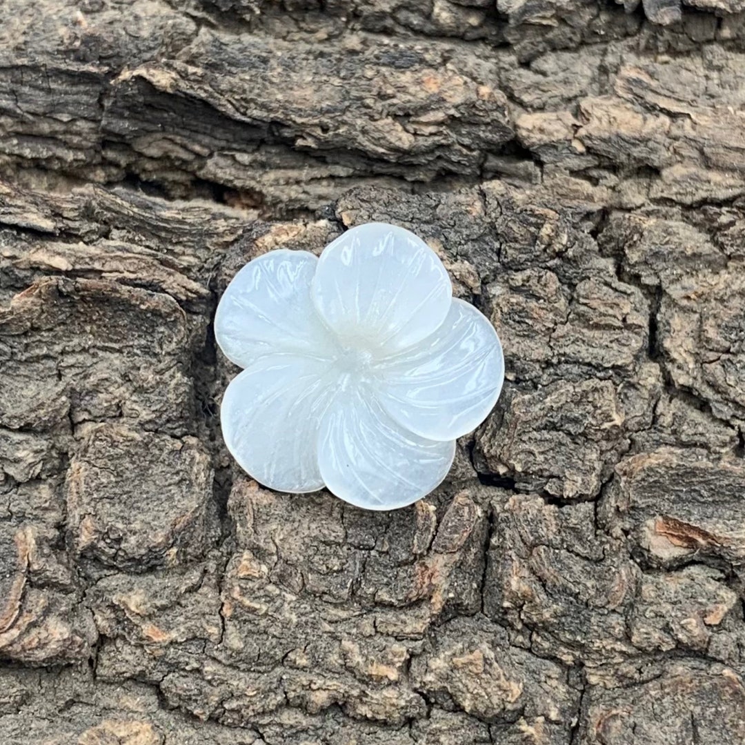 100% Natural White Moonstone Flower Shape Carved Gemstone, Flower Shape ...