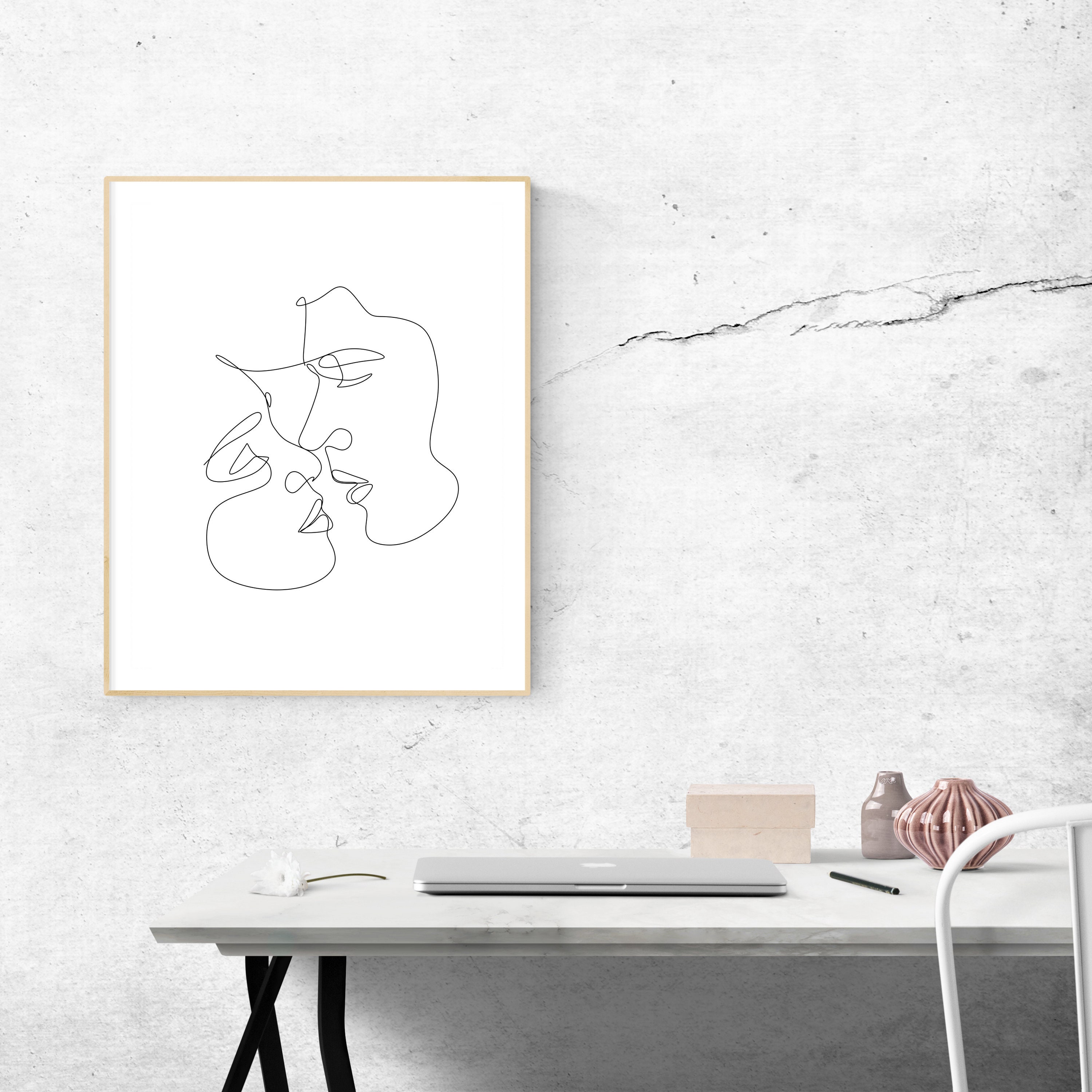 Kissing Poster Digital Print Printable Download Wall Art Lovers ...