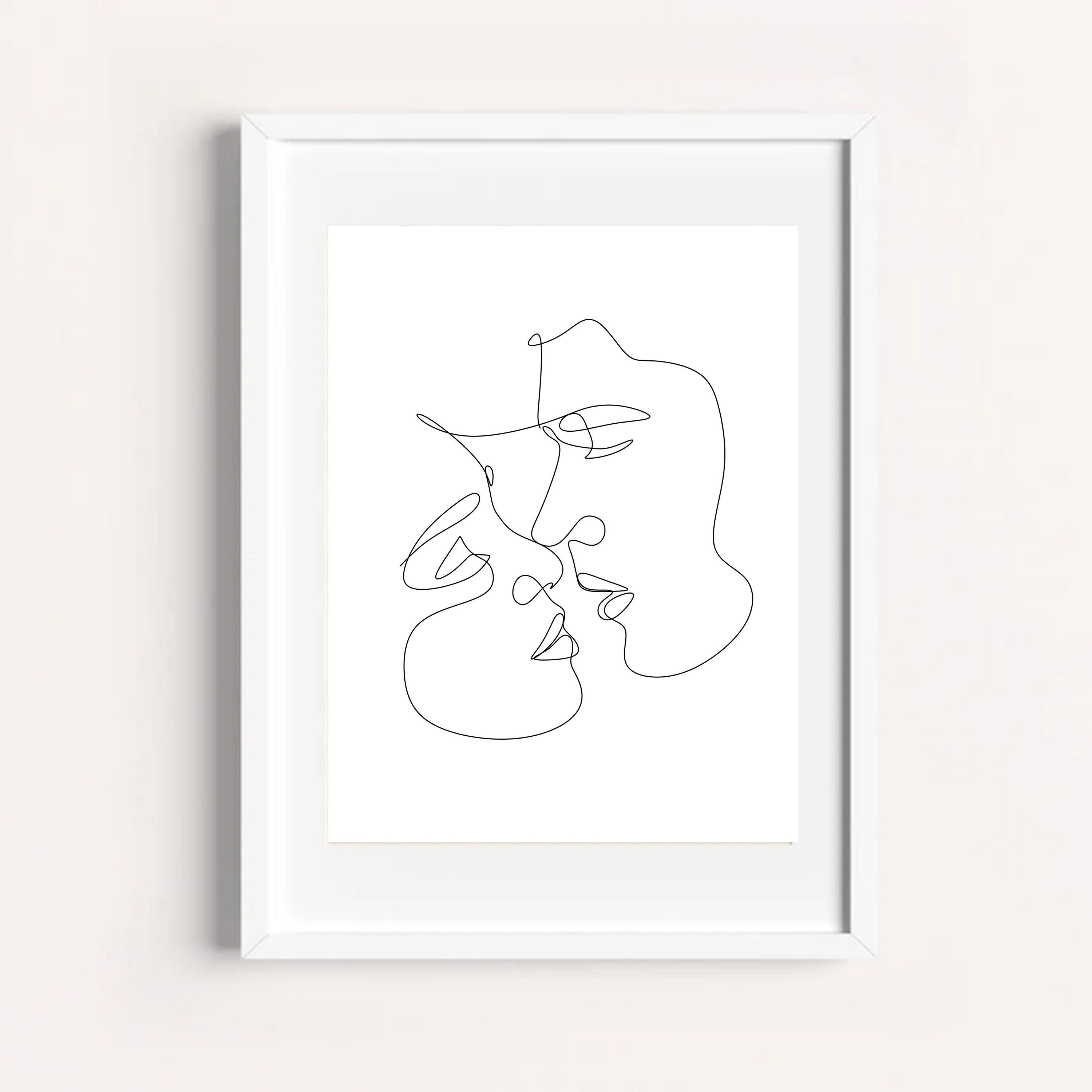 Kissing Poster Digital Print Printable Download Wall Art Lovers ...