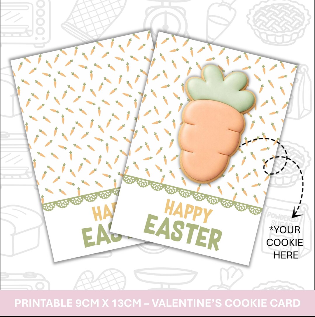555. Happy Easter Cookie Card Digital Download - Etsy