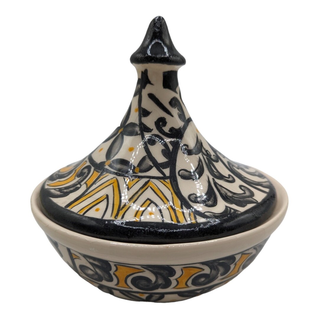 Hand Made and Painted Tagine Pot Moroccan Ceramic for Cooking Cream ...
