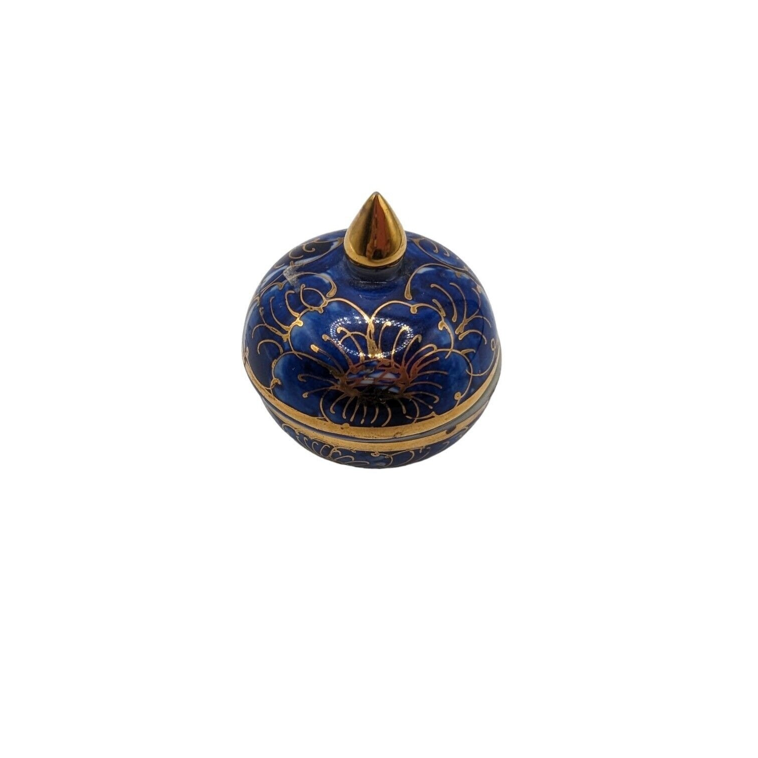 Hand Painted Thai Porcelain BENJARONG Trinket Box W/LID Blue Gold - Etsy