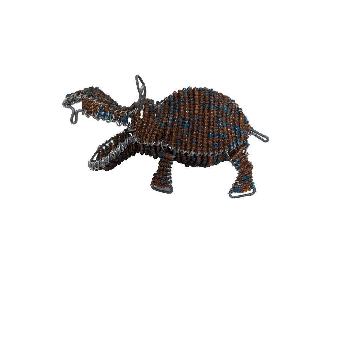 Hippo Sculpture Hippopotomus Bead Wire Beaded so African 5.5 ...