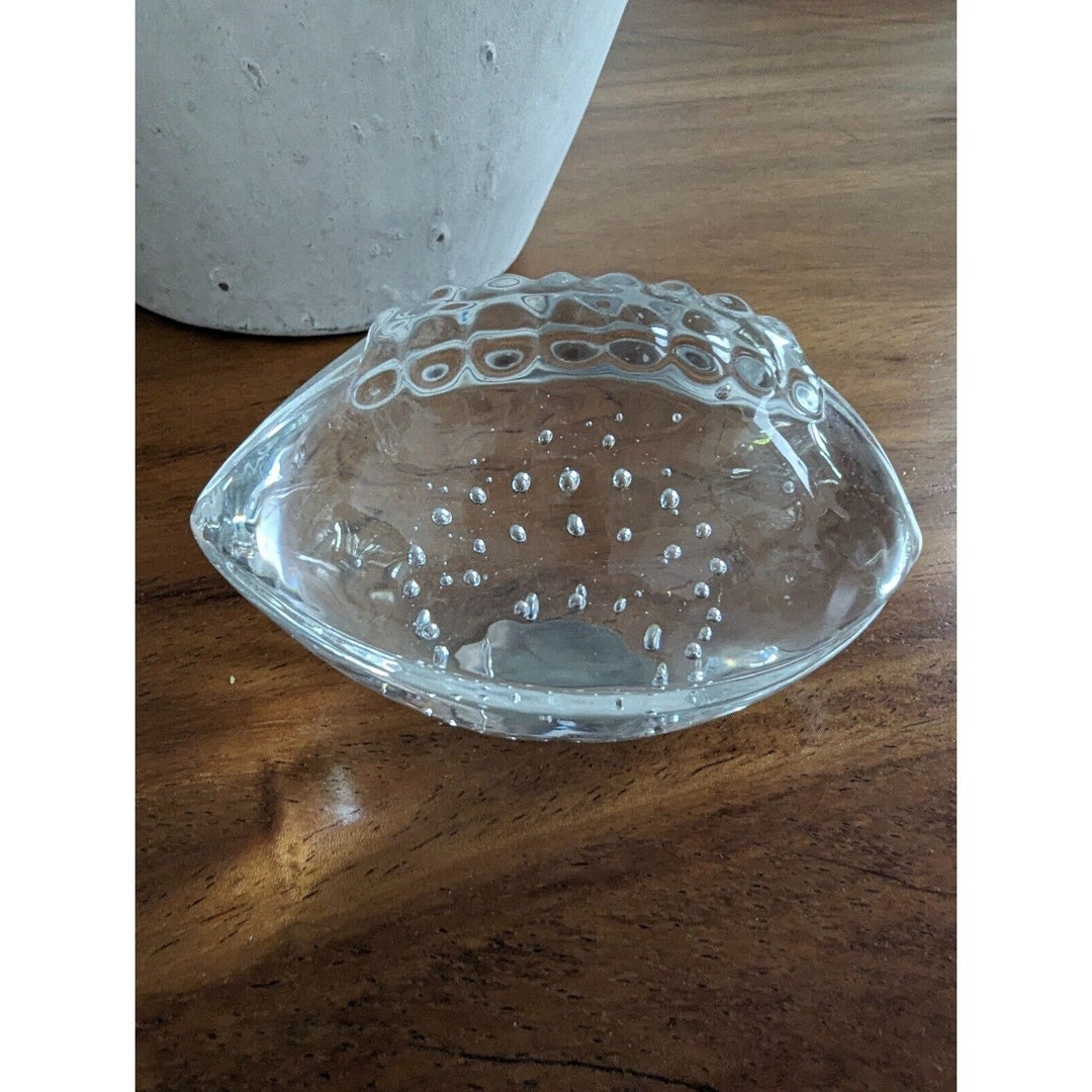 Glass Football Paperweight Art Glass Bubbles Clear - Etsy
