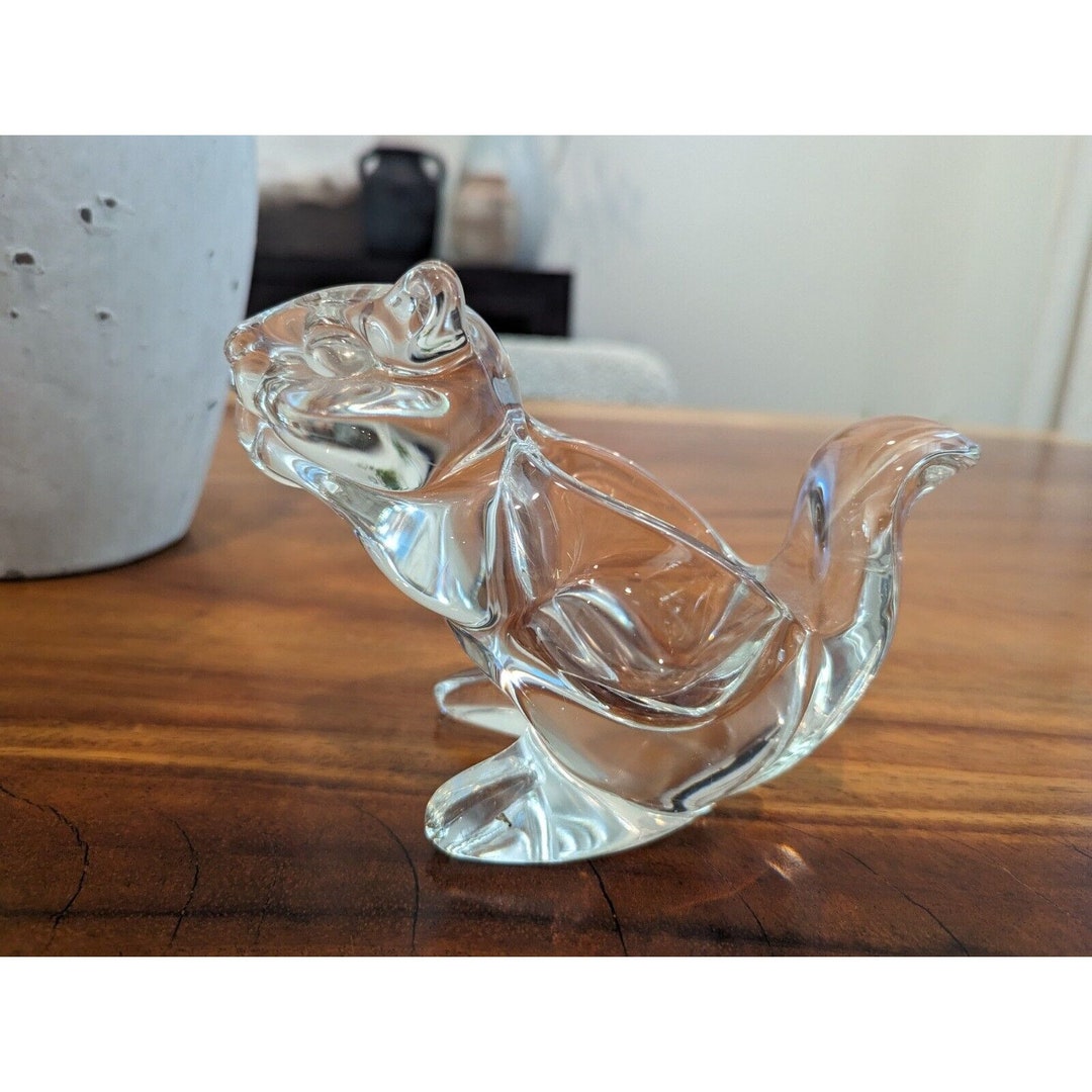 Vintage Sasaki Crystal Glass Squirrel Candy Dish Trinket Bowl 5" X 6.5 ...