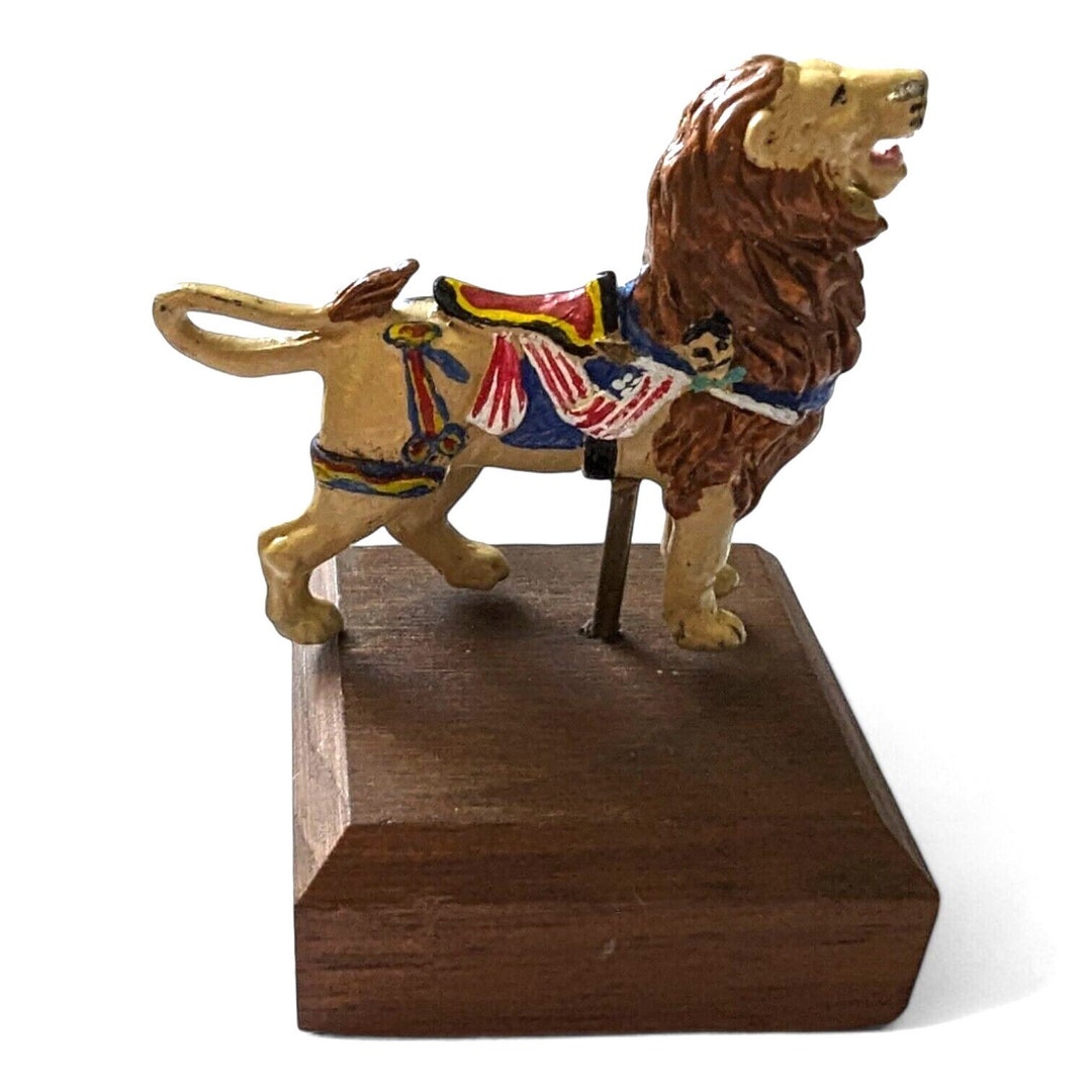 Vintage Alice De Caprio Decaprio Miniature Carousel Animal Lion - Etsy