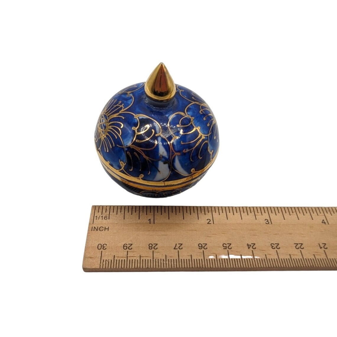 Hand Painted Thai Porcelain BENJARONG Trinket Box W/LID Blue Gold - Etsy