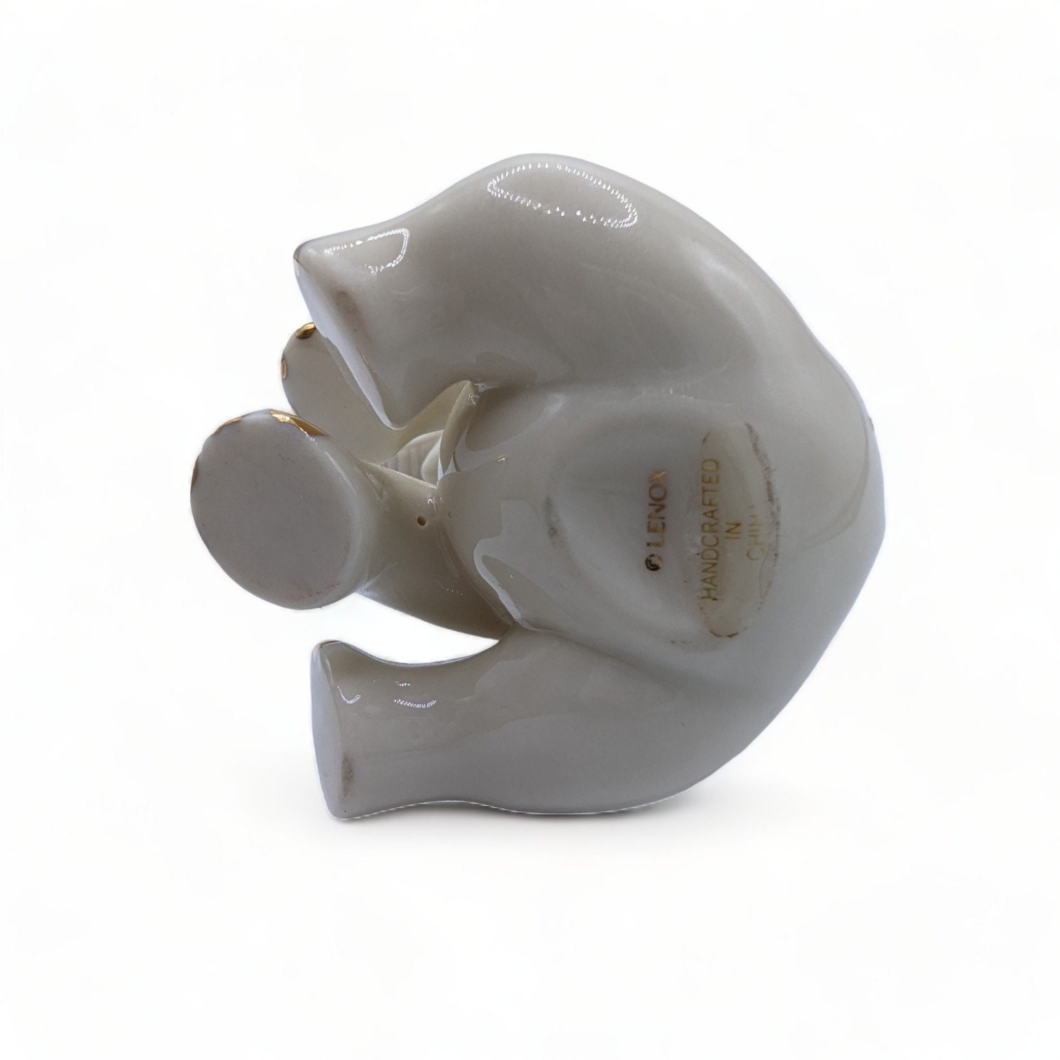 Lenox Sitting Baby Elephant Figurine With 24K Gold Trim 1990s VTG Trunk ...