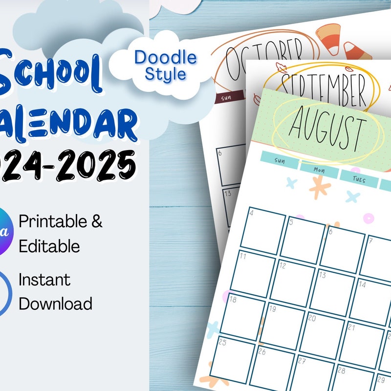 Colorful Calendar - Etsy