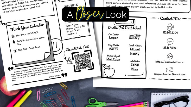 Class Newsletter (black & White) - Etsy