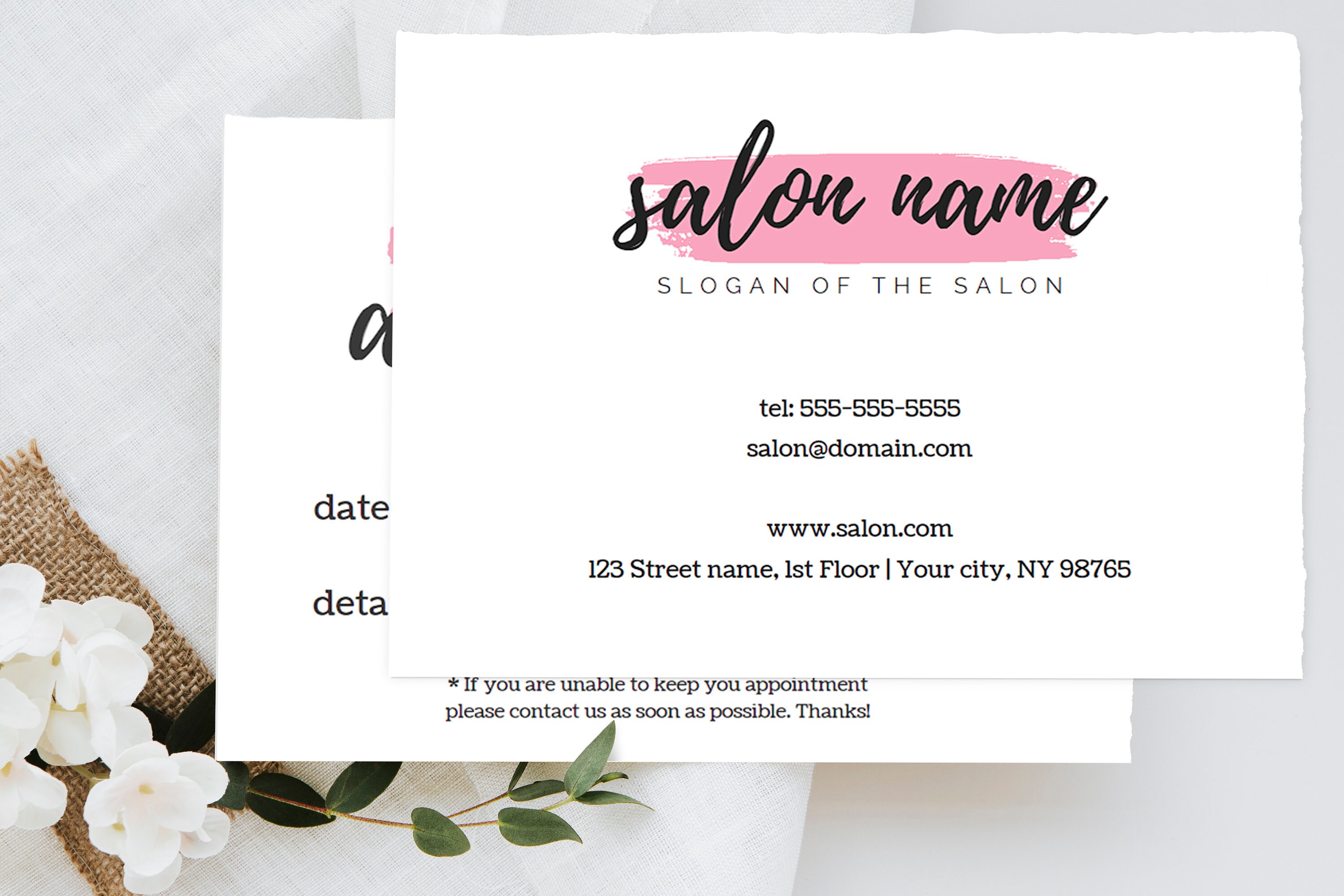 Simple Elegant White Appointment Card / Waiting Card / Opening Card - Etsy