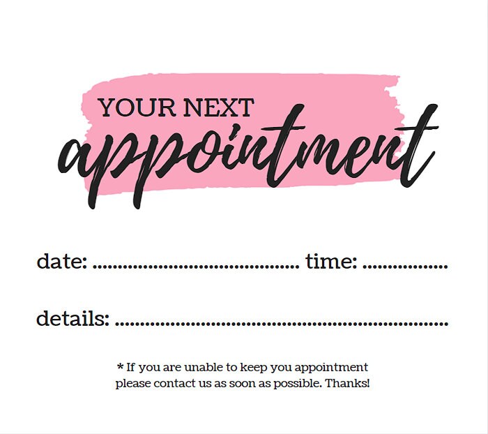 Simple Elegant White Appointment Card / Waiting Card / Opening Card - Etsy