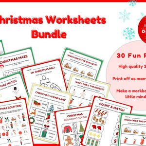 Christmas Worksheets Bundle, Printable Christmas Worksheets ...