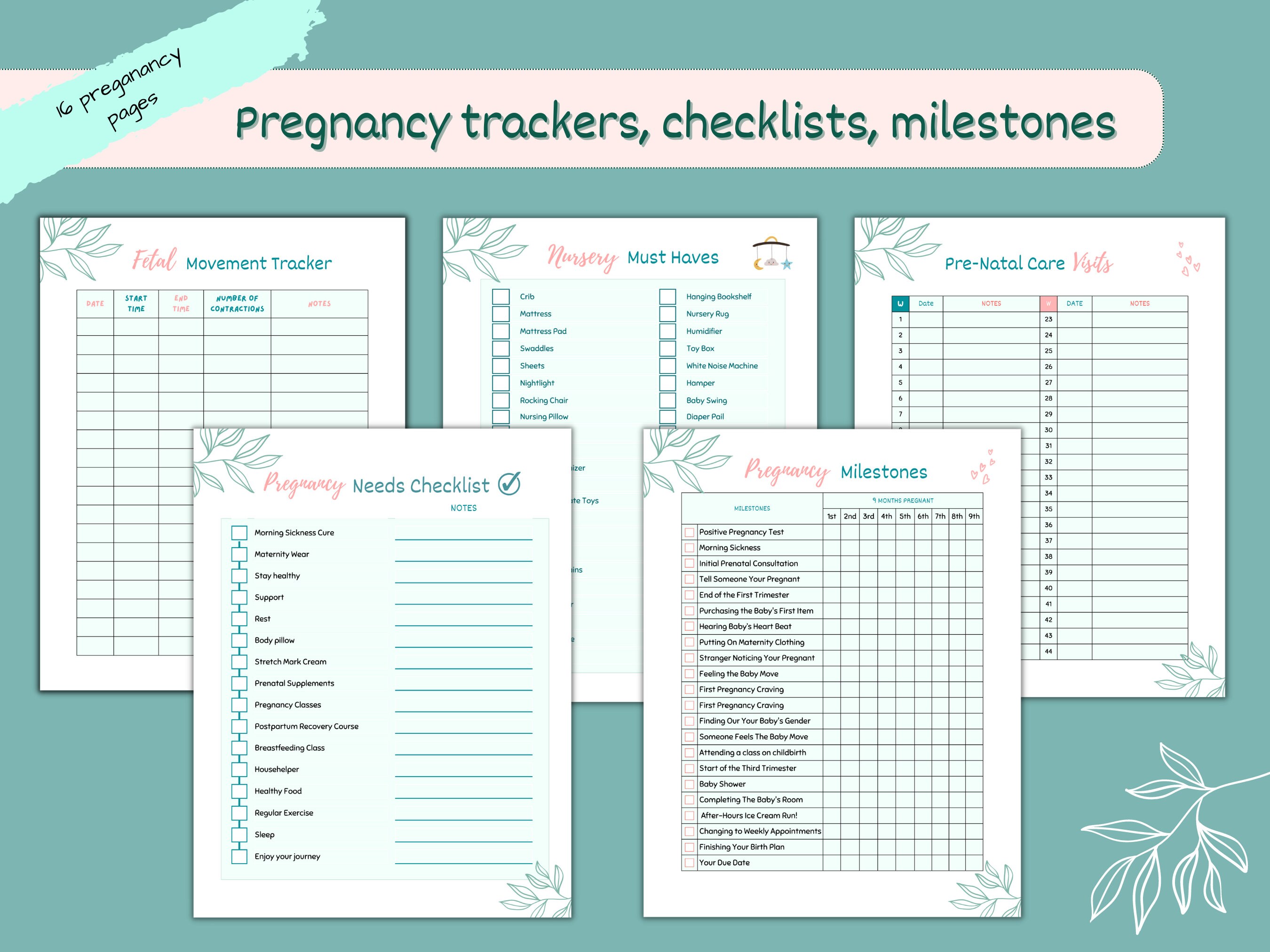 Printable Pregnancy Journal, Printable Pregnancy Planner, Pregnancy ...