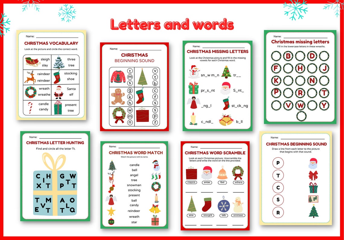 Christmas Worksheets Bundle, Printable Christmas Worksheets ...