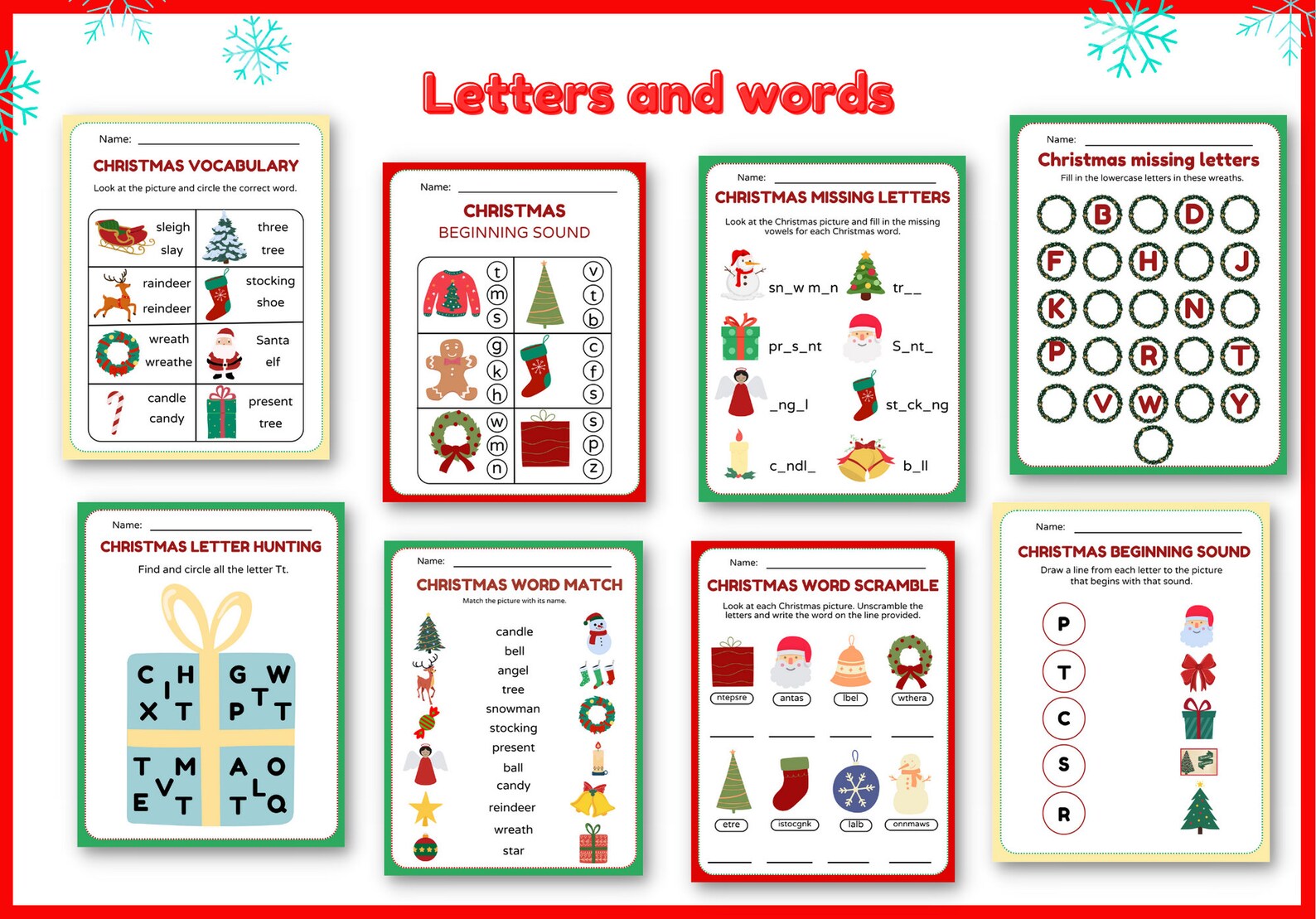 Christmas Worksheets Bundle, Printable Christmas Worksheets ...
