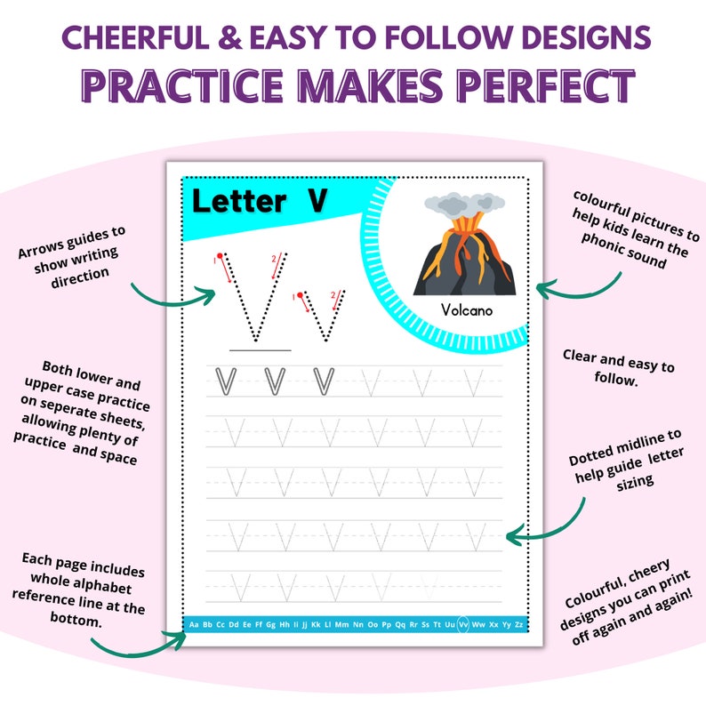Alphabet Tracing Worksheets -instant Download -letter Tracing -practice ...