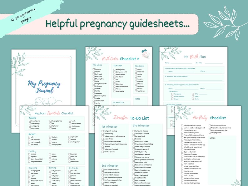 Printable Pregnancy Journal, Printable Pregnancy Planner, Pregnancy ...