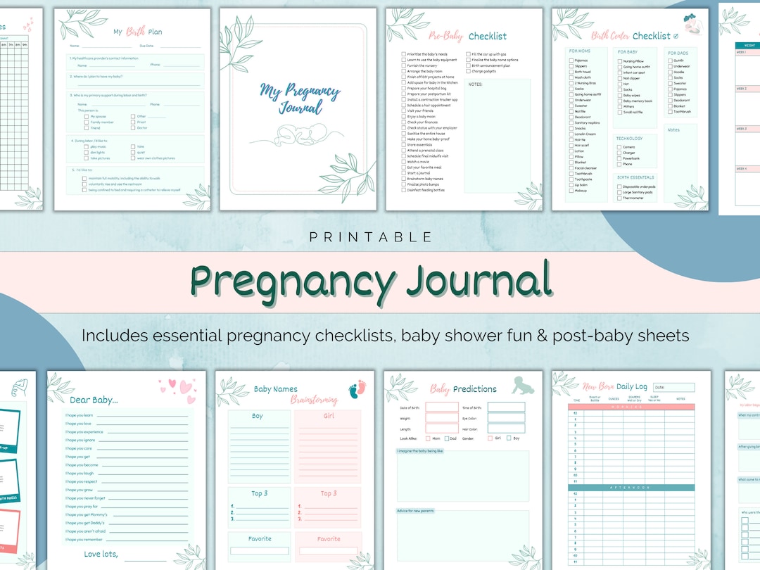 Printable Pregnancy Journal, Printable Pregnancy Planner, Pregnancy ...