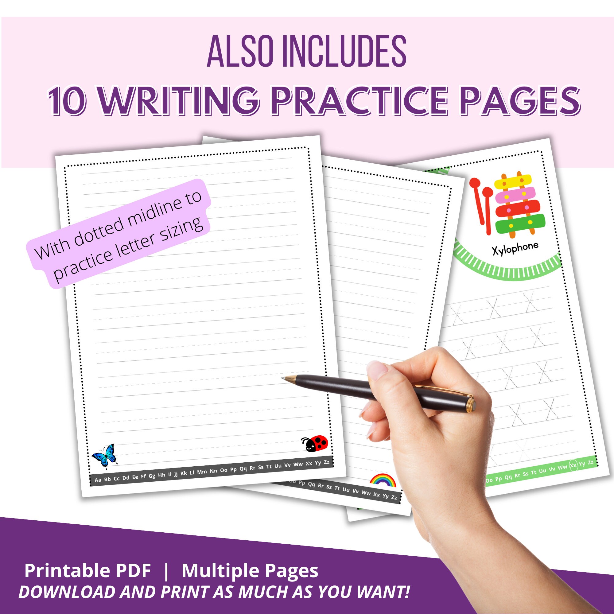 Alphabet Tracing Worksheets -instant Download -letter Tracing -practice ...