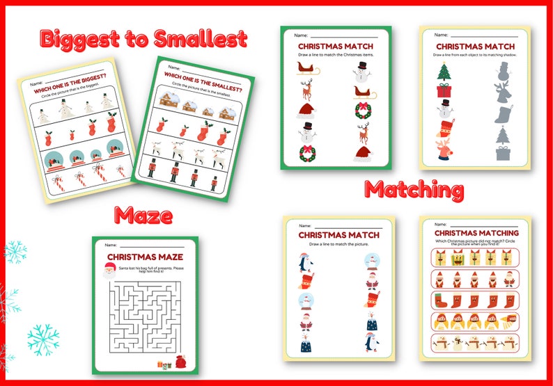 Christmas Worksheets Bundle, Printable Christmas Worksheets ...
