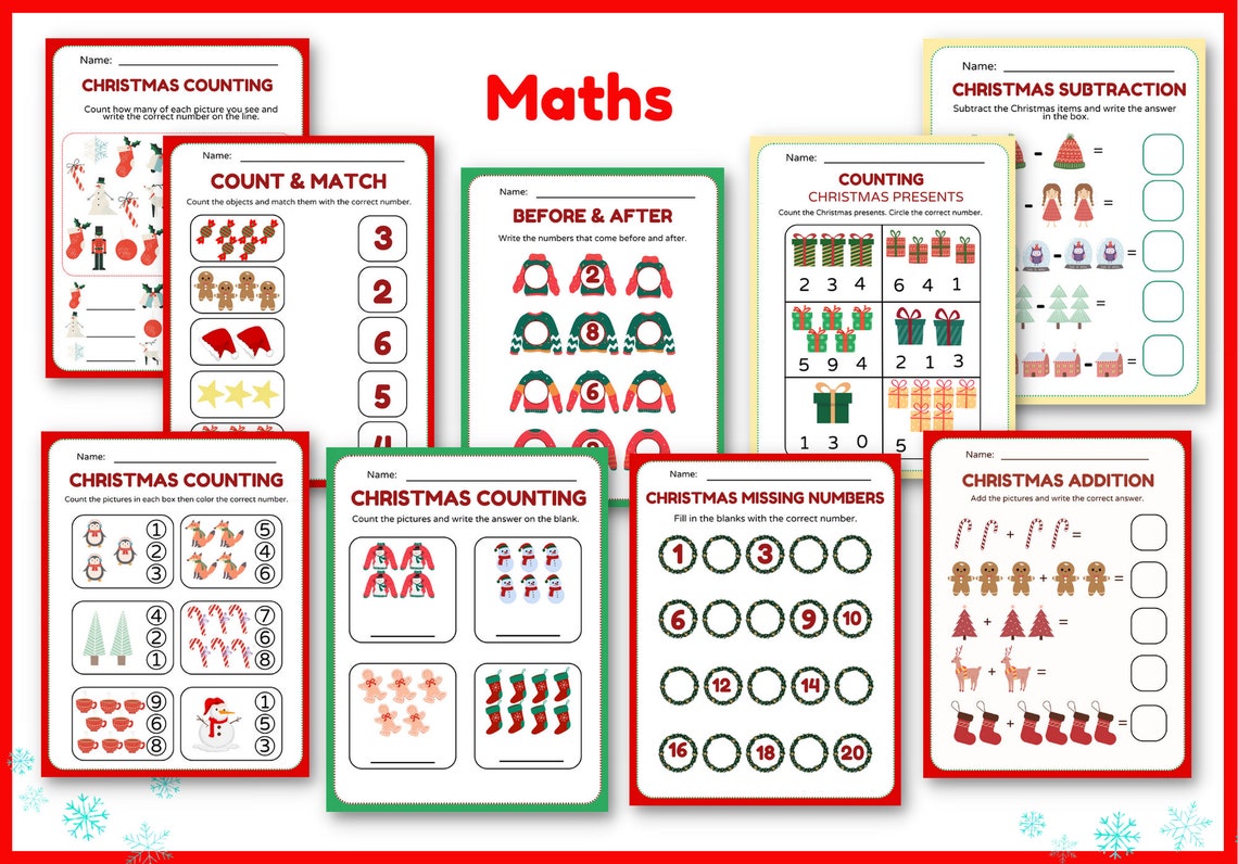 Christmas Worksheets Bundle, Printable Christmas Worksheets ...