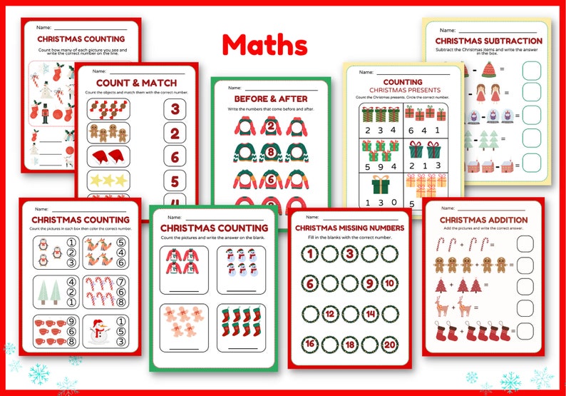 Christmas Worksheets Bundle, Printable Christmas Worksheets ...