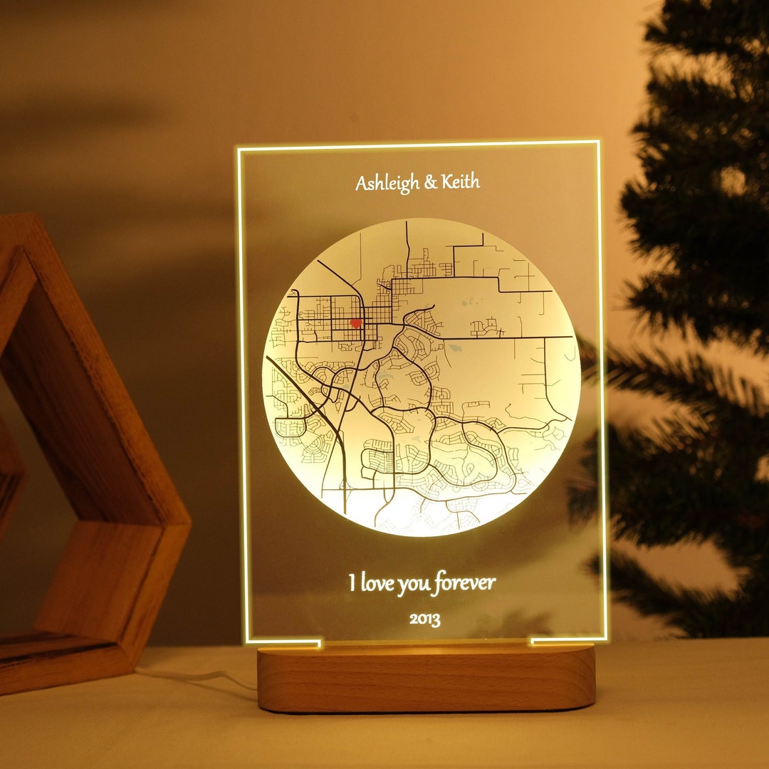 Custom Acrylic City Map Plaque: 'the Night We Met' Keepsake Gift - Etsy