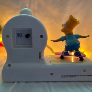 Rare 90s Vintage 1990 Skateboarding Bart Simpson FM Radio Alarm Clock ...