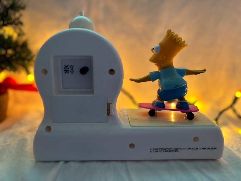 Rare 90s Vintage 1990 Skateboarding Bart Simpson FM Radio Alarm Clock ...