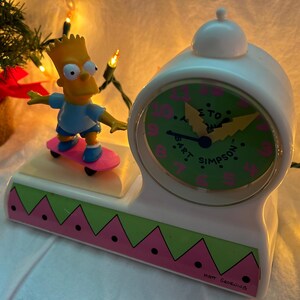 Rare 90s Vintage 1990 Skateboarding Bart Simpson FM Radio Alarm Clock ...