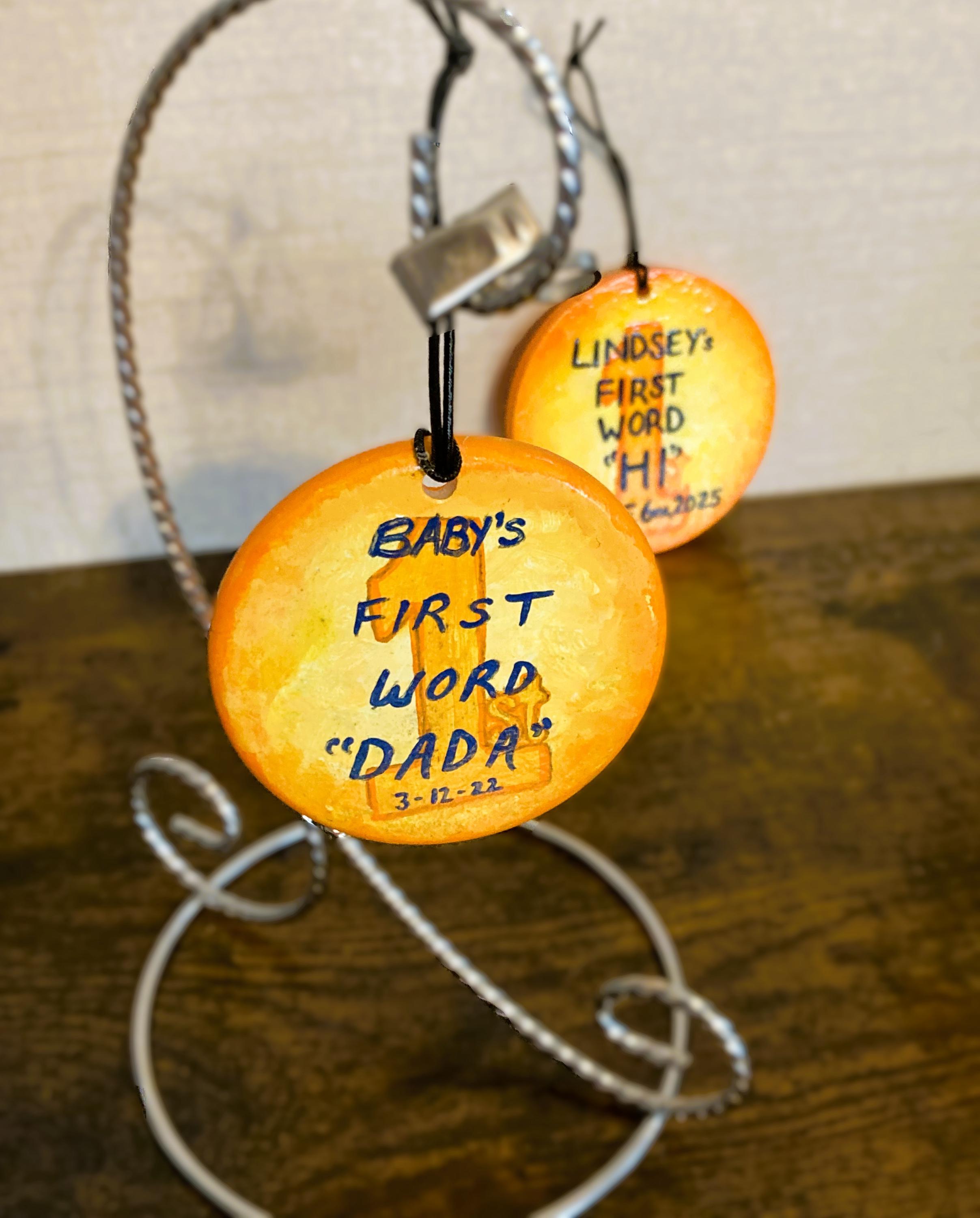 Celebrate Baby's First Word Party Decoration Custom Name Hand Painted ...