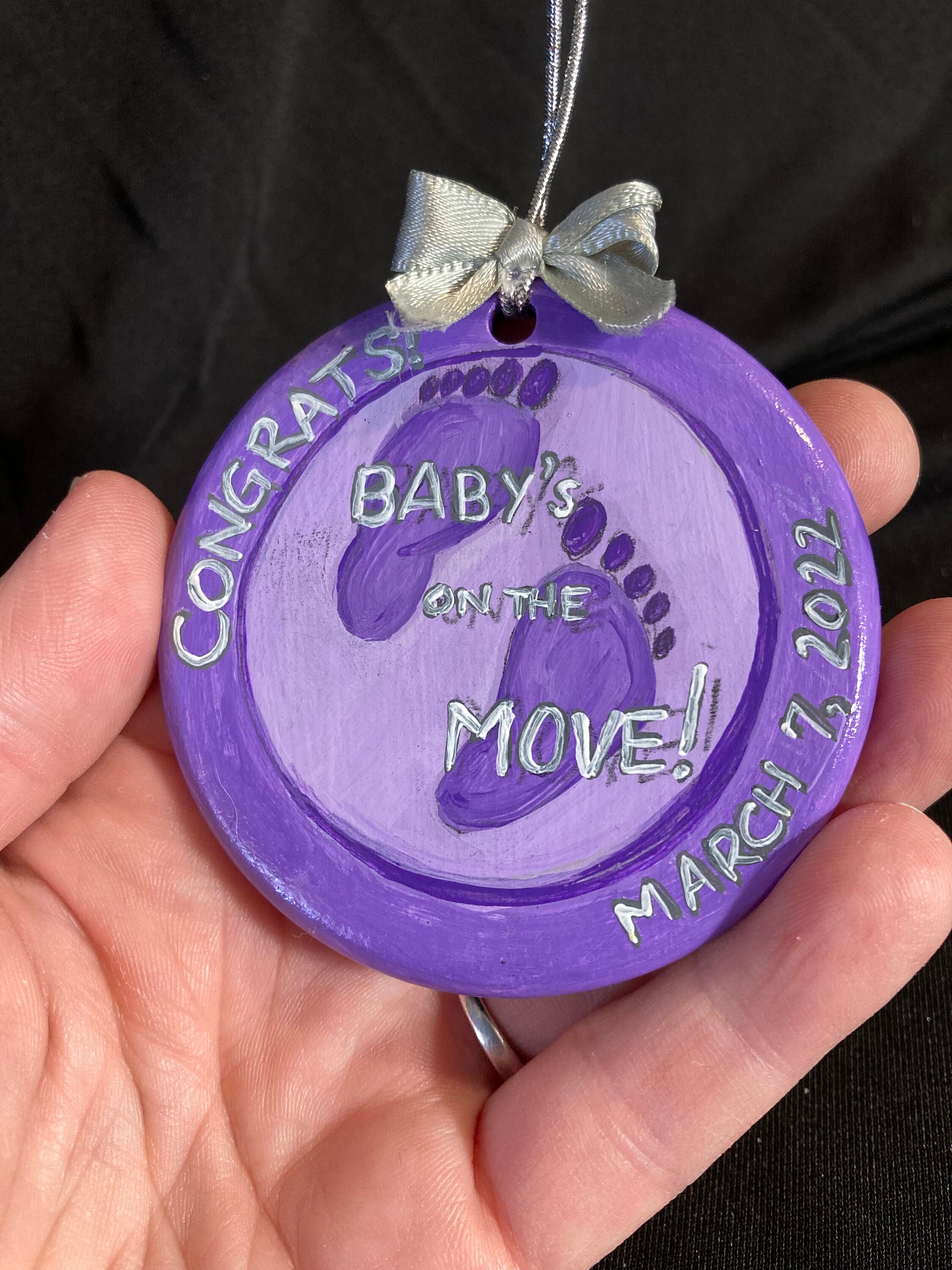Footprints Baby's 1st Steps Celebrate Baby Hand Painted Personalized ...