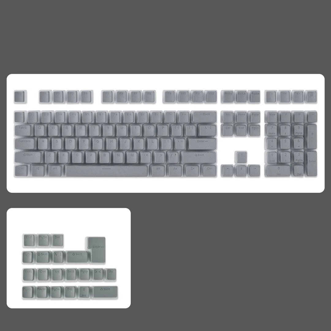 Grey Pudding Keycaps for Mechanical Keyboards - 129 Keys - Doubleshot ...