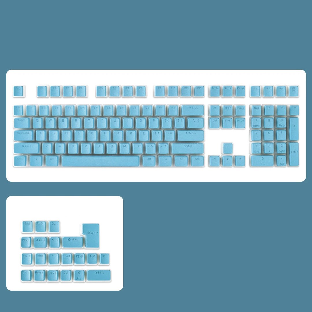 Sky Blue Pudding Keycaps for Mechanical Keyboards - 129 Keys ...